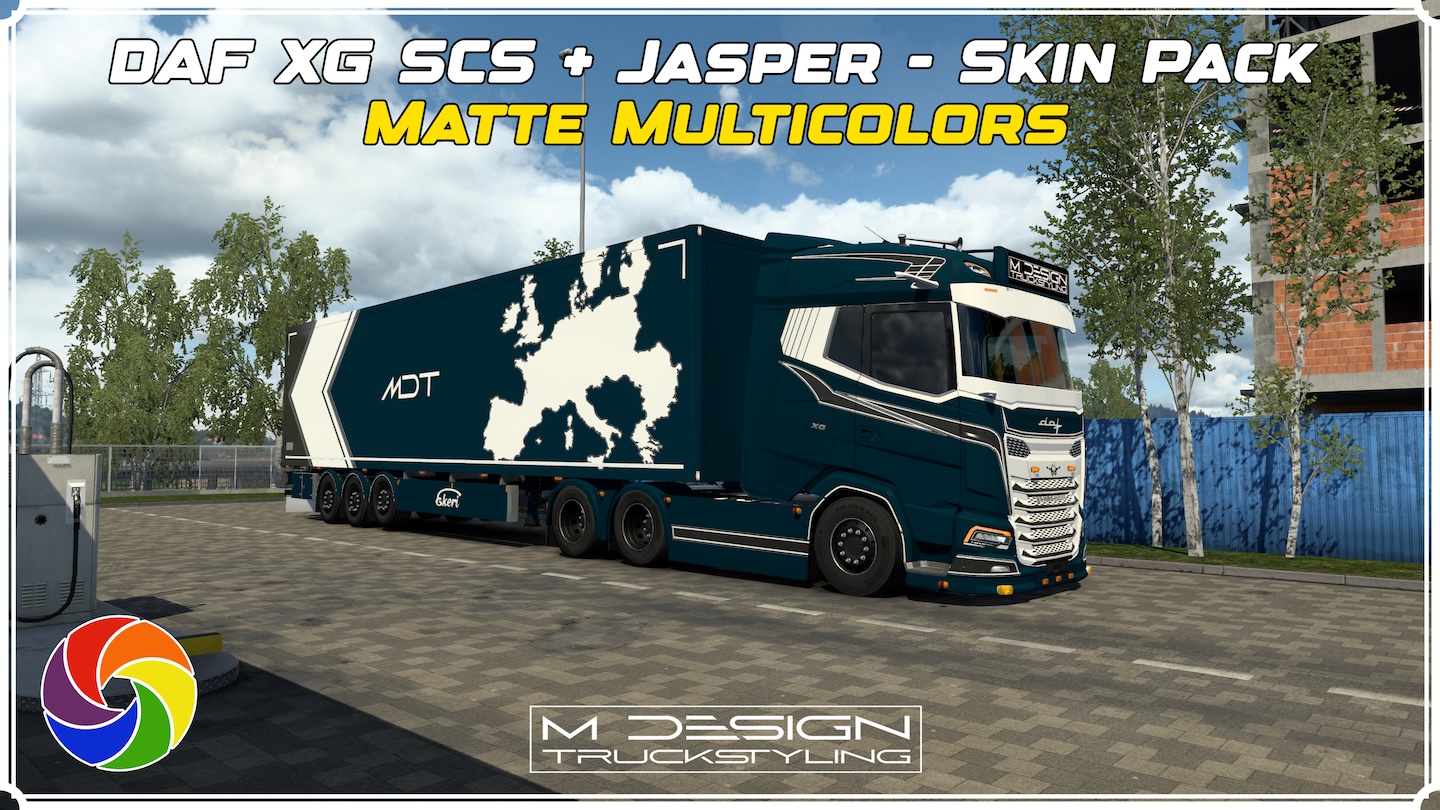 DAF XG+ / JASPER – 4 EDITABLE MULTICOLOR SKINS PACK | MDT | ETS2 MOD ...